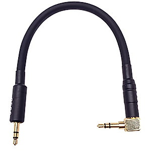 CESS-072 Right Angle to Straight 3.5mm Short Aux Stereo Audio Cable, 6-inch