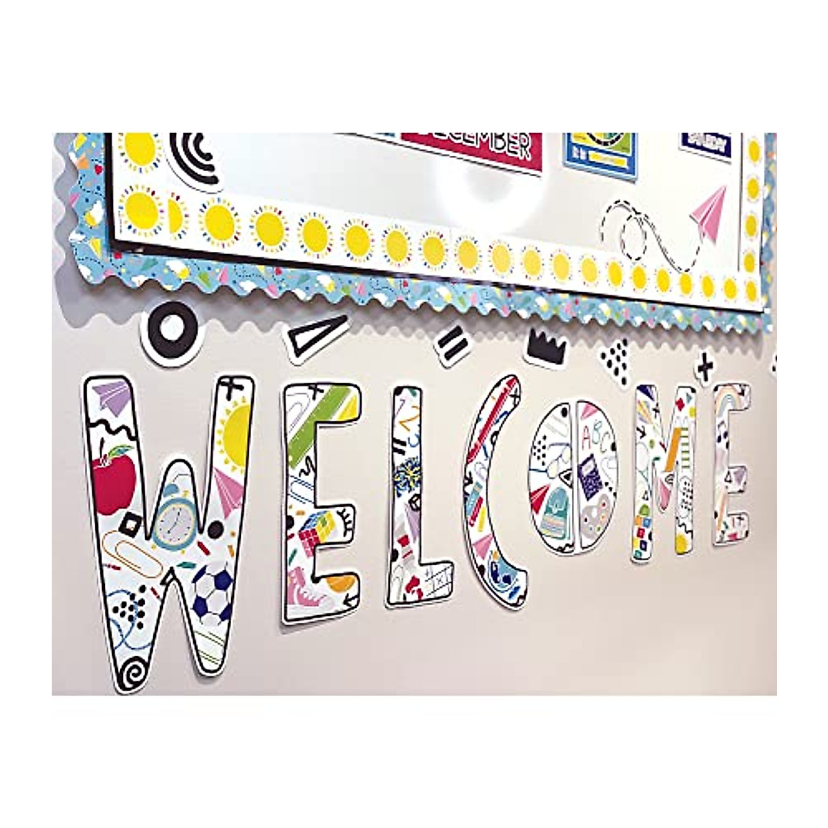Carson Dellosa Happy Place Classroom Bright Classroom Decor Bundle, Classroom Calendar & Welcome Bulletin Board, Bulletin Board Letters, Classroom Decor Set, Motivational Poster Set (706 pc)