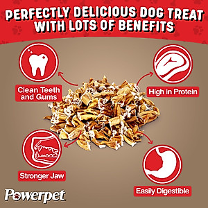 Powerpet Treats Bully Stick Bites - Delicious Dog Treats - All Natural, Long-Lasting Chews, High Protein, Grain-Free, Rawhide-Free - Odorless - Promotes Dental Health, Ideal for All Chewers - 1lb Pack
