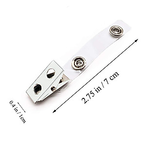 50 Pcs Badge Holders and Metal Clips Clear Plastic Horizontal Name Tag Holders with Clips ID Badge Holder with Metal Clips