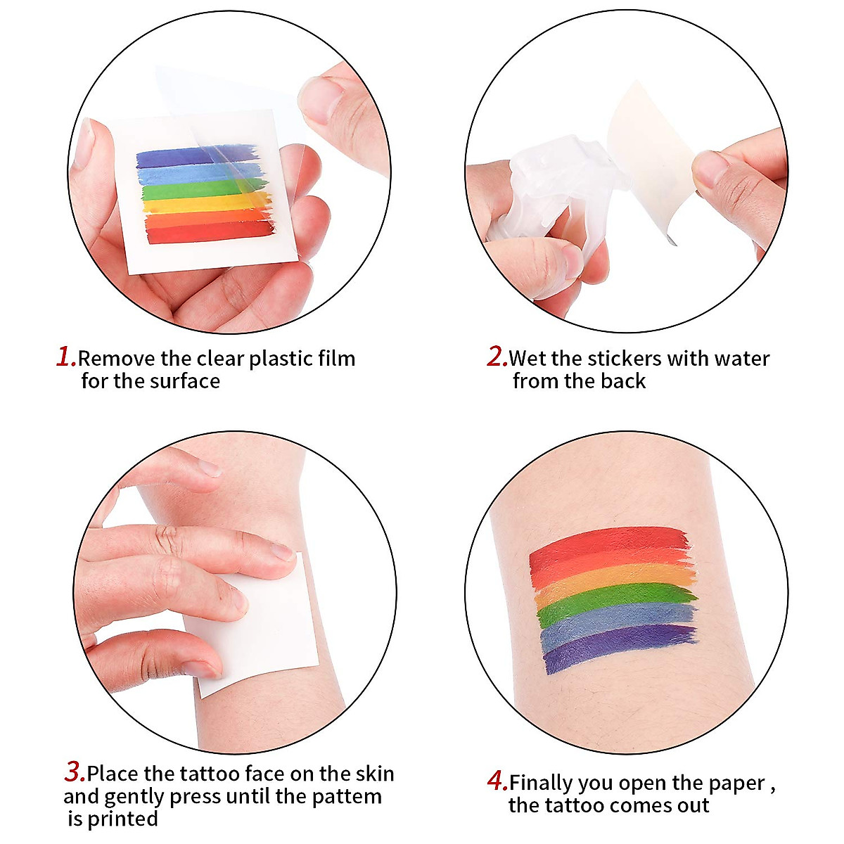 144 Sheets Rainbow Temporary Tattoos Rainbow Stickers Rainbow Body Tattoo for Party Celebration Supplies (Style Set 1)