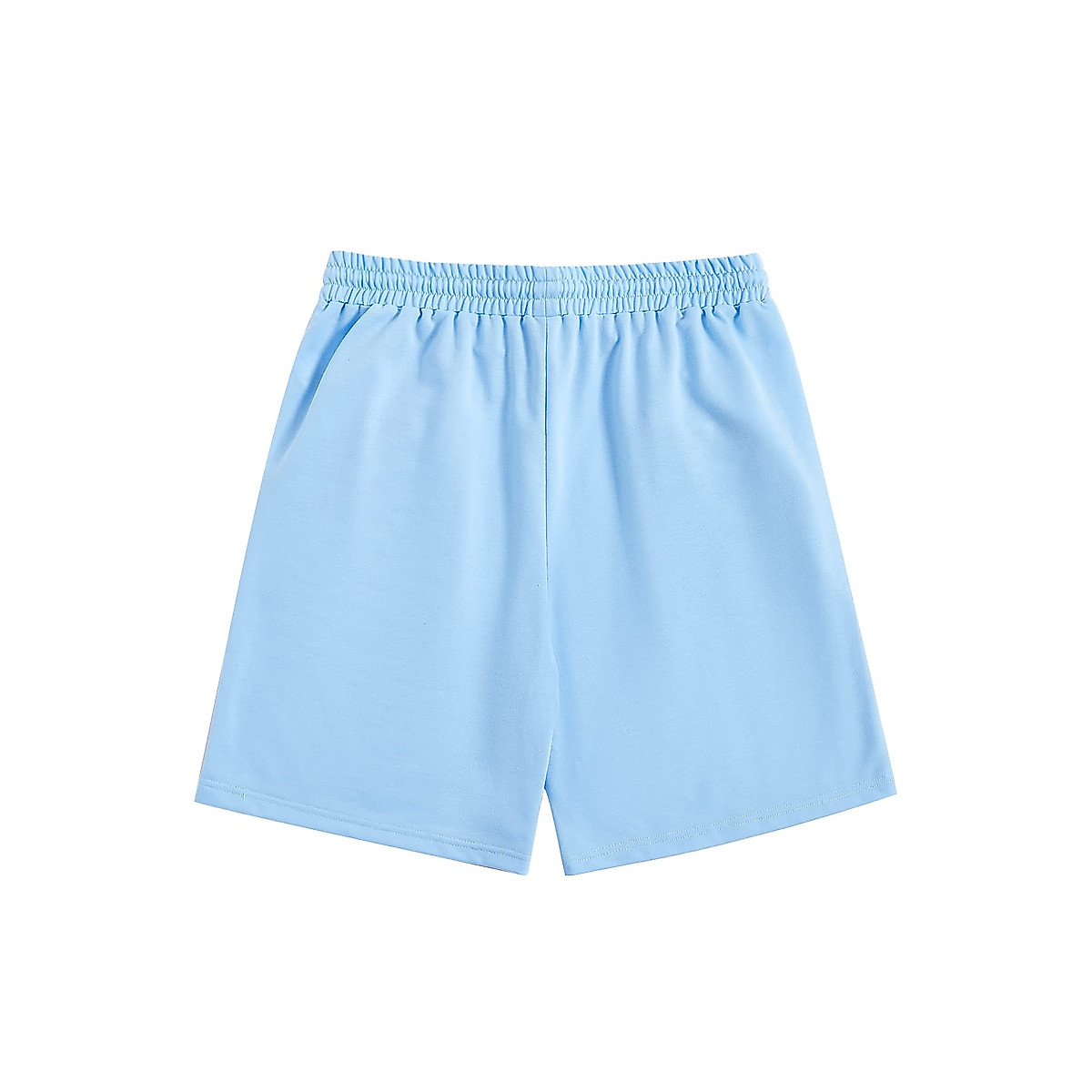 GORGLITTER Men's Letter Graphic Track Shorts Drawstring Waist Summer Workout Shorts Blue Small