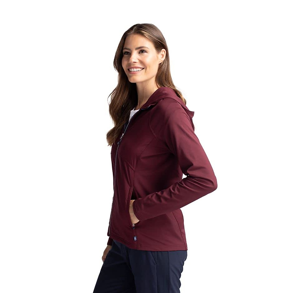 Cutter & Buck Adapt Eco Knit Hybrid Recycled Womens Full Zip Jacket, College Purple