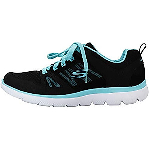 Skechers Women's Summit New World Black/Light Blue Sneaker 10 M US