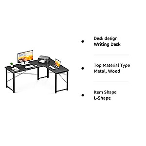 Coleshome 61" L Shaped Desk Computer Desk, L Desk Computer Corner Desk for Home Office Gaming Writing Workstation, Space-Saving, Easy to Assemble