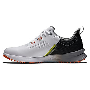FootJoy Men's FJ Fuel Golf Shoe, White/Black/Orange, 10.5