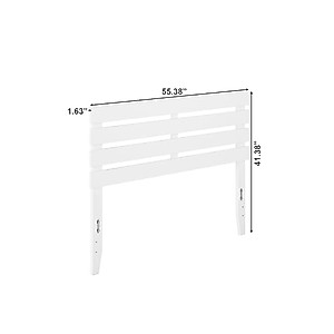 AFI Oxford Full Size Headboard with Attachable Charger in White