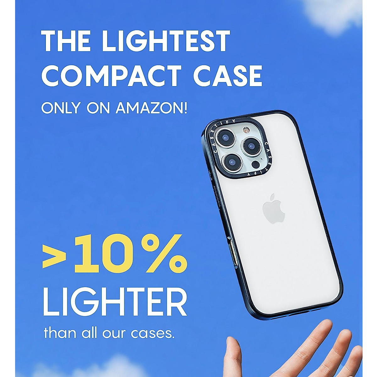 CASETiFY Compact iPhone 13 Pro Max Case [2X Military Grade Drop Tested / 4ft Drop Protection] - Clear Black