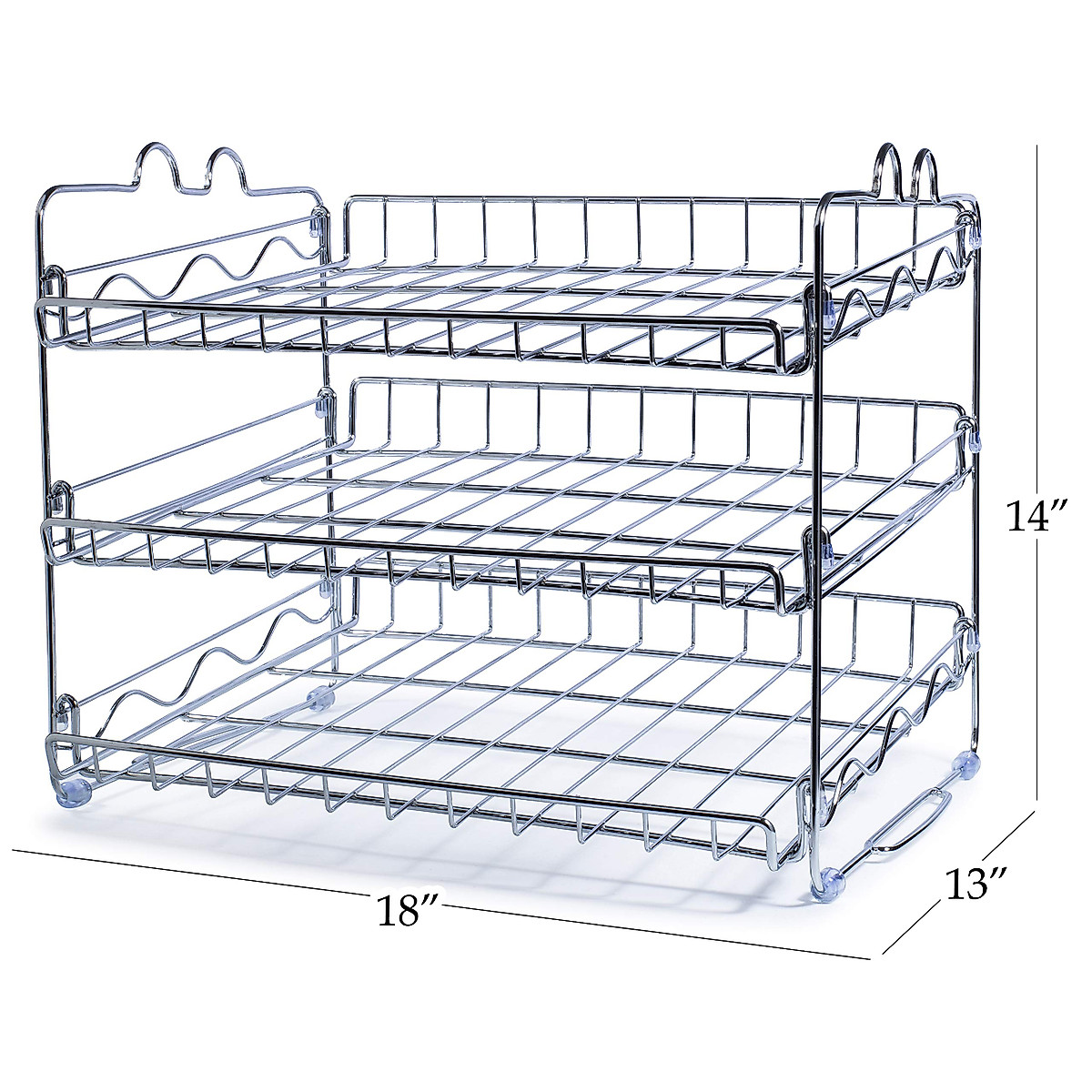 Stackable Can Rack Organizer, for 36 cans - Great for the Pantry Shelf, Kitchen Cabinet or Counter-top. Stack Another Set on Top to Double Your Storage Capacity. (Chrome Finish), Standart