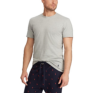 POLO RALPH LAUREN Mens Classic Fit W/Wicking 3-pack Crews Undershirt, Andover Heather/Bali Blue/Cruise Navy, Large US