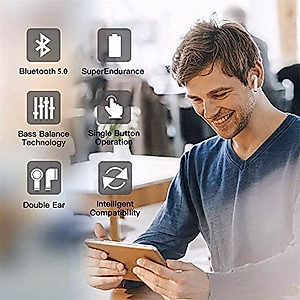 Wireless Earbuds, Bluetooth 5.0 Earbud Earphones Wireless Bluetooth with Charging case, Ear Bud & in-Ear Headphones IPX6 Waterproof, Wireless Ear Buds with Mic Auto Pairing for iPhone/Samsung/Android