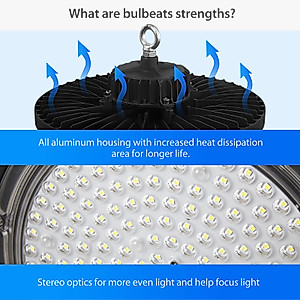 EVBFORU 6 Pack UFO LED High Bay Light 150W, High Bay LED Lights 21,000LM (160LM/W), 5000K LED Shop Light with IP66 Commercial Warehouse Area Light for Wet Location Area, Workshop, Garage