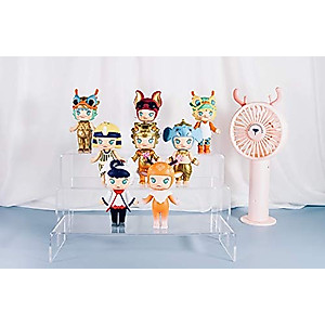 2 Sets Clear Acrylic Display Risers-Cupcake Stand for Dessert Buffet Cake Table Decorations–Showcase Shelf for Figures, Jewelry Display Riser Stands Shelves Fixtures Case(Rectangle Shape)