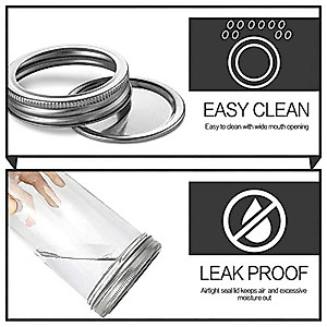 KAMOTA Wide Mouth Mason Jars 22 OZ With Wide Lids and Bands, Ideal for Jam, Pudding, Honey, Wedding Favors, DIY Spice Jars, Shower Favors,12 PACK, 12 Silver Pipette Covers Included