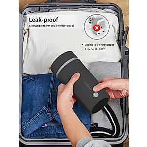 balbali 17oz Travel Kettle Portable Electric Kettle - Mini Hot Water Boiler/Maker/Heater/Warmer for Tea - Small Electric Thermos Heated Travel Mug - Portable Kettle for Travel - Black