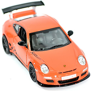 KiNSMART Porsche 911 GT3 RS SetOf4 1:36 Scale 5" Die Cast Model Toy Super Sports Car White/Orange/Silver/Black