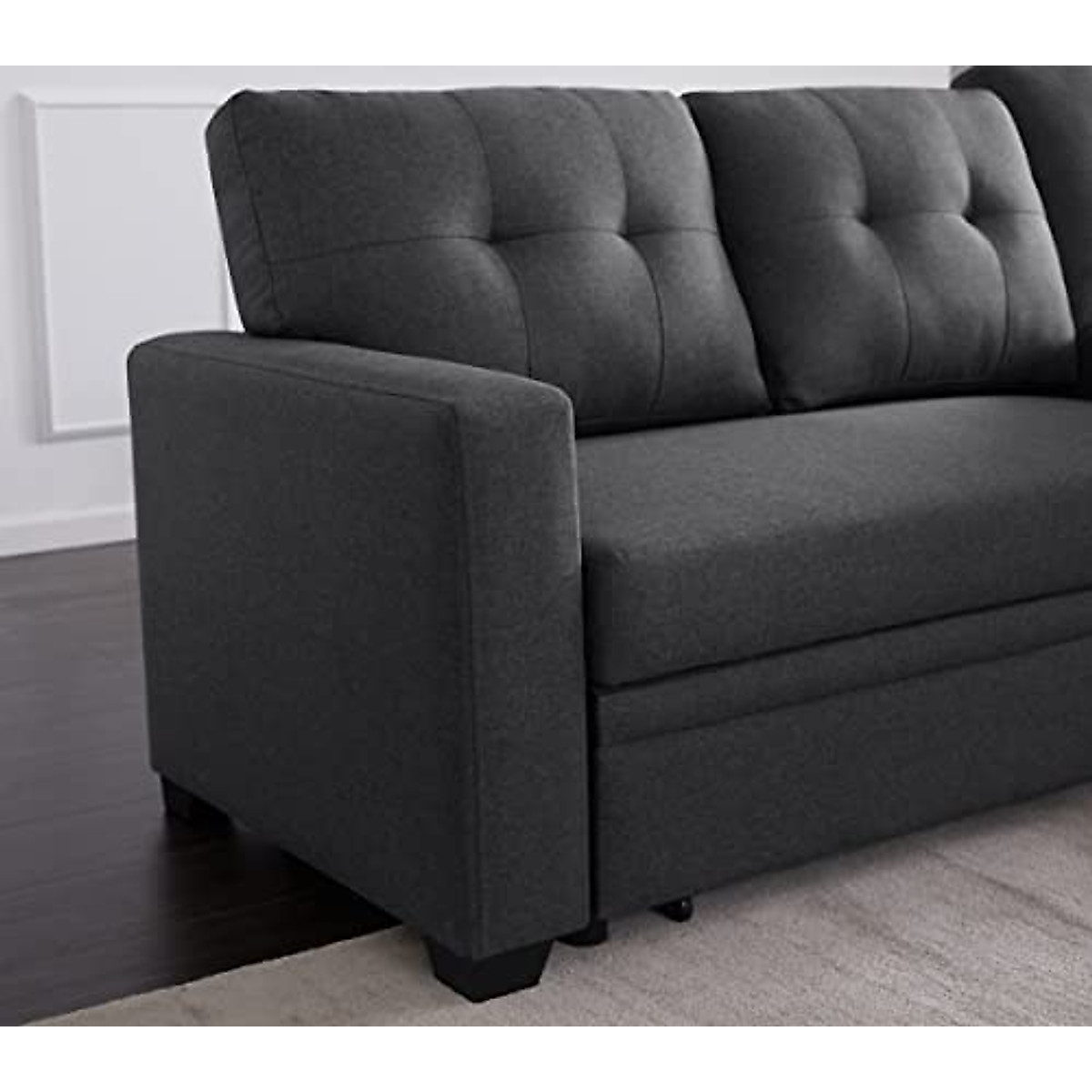 Devion Furniture Crystals Sleeper Sofa, Dark Gray