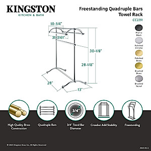 Kingston Brass CC2291 Vintage Freestanding Towel Rack, 29-1/2-Inch Height, 28-Inch Width, Polished Chrome