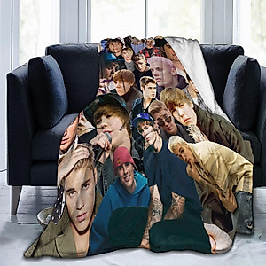 Singer Justin Blanket Throw Blanket Soft Plush Travel Blanket for Bedroom Living Room Couch Office All Season Gift for Women Men Girls Boys 50"x40"