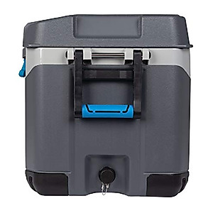 Igloo BMX 72 Quart Cooler with Cool Riser Technology, Fish Ruler, and Tie-Down Points - 18.70 Pounds - Carbonite Gray and Blue