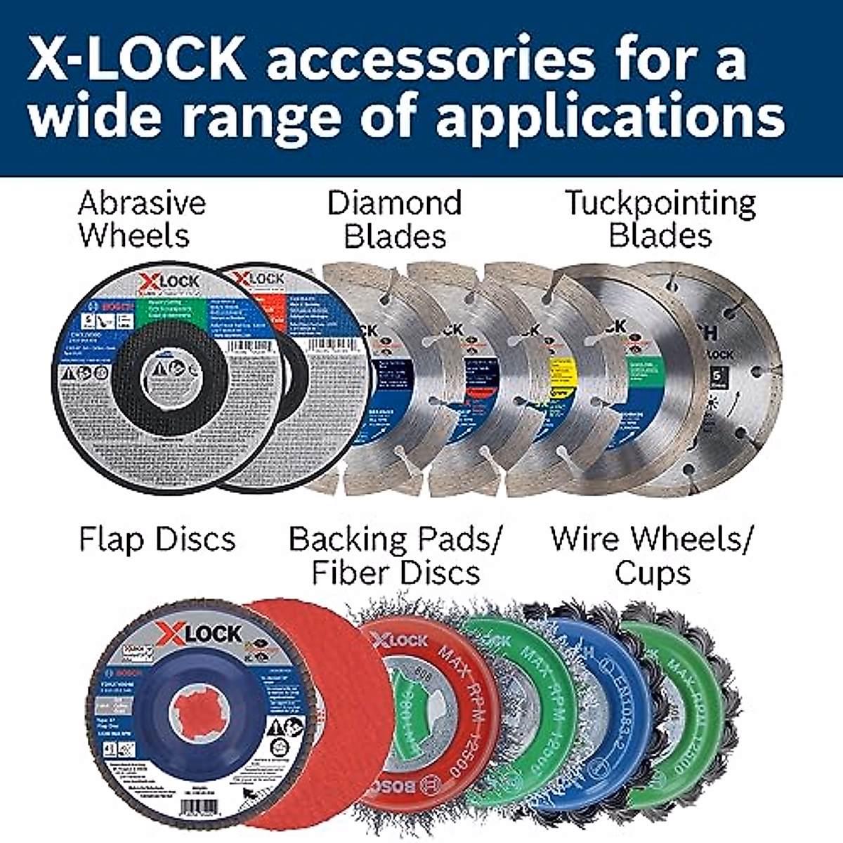 BOSCH FBX6120 25-Pack 6 In. X-LOCK Fine Grit Abrasive Fiber Discs 120 Grit Compatible with 7/8 In. Arbor for Applications in Metal Surface Finishing, Weld Blending, Rust Removal