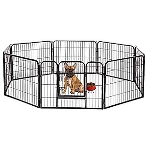 BestPet Dog Pen Playpen Dog Fence Extra Large Indoor Outdoor Heavy Duty 8 Panels 16 Panels 24" 32" 40" Exercise Pen Dog Crate Cage Kennel ,Hammigrid (32" W × 24" H 8 Panels)