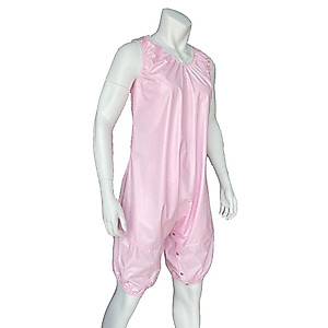 Haian PVC AB Unisex Snap Through Crotch Romper (3X-Large, Baby Pink)