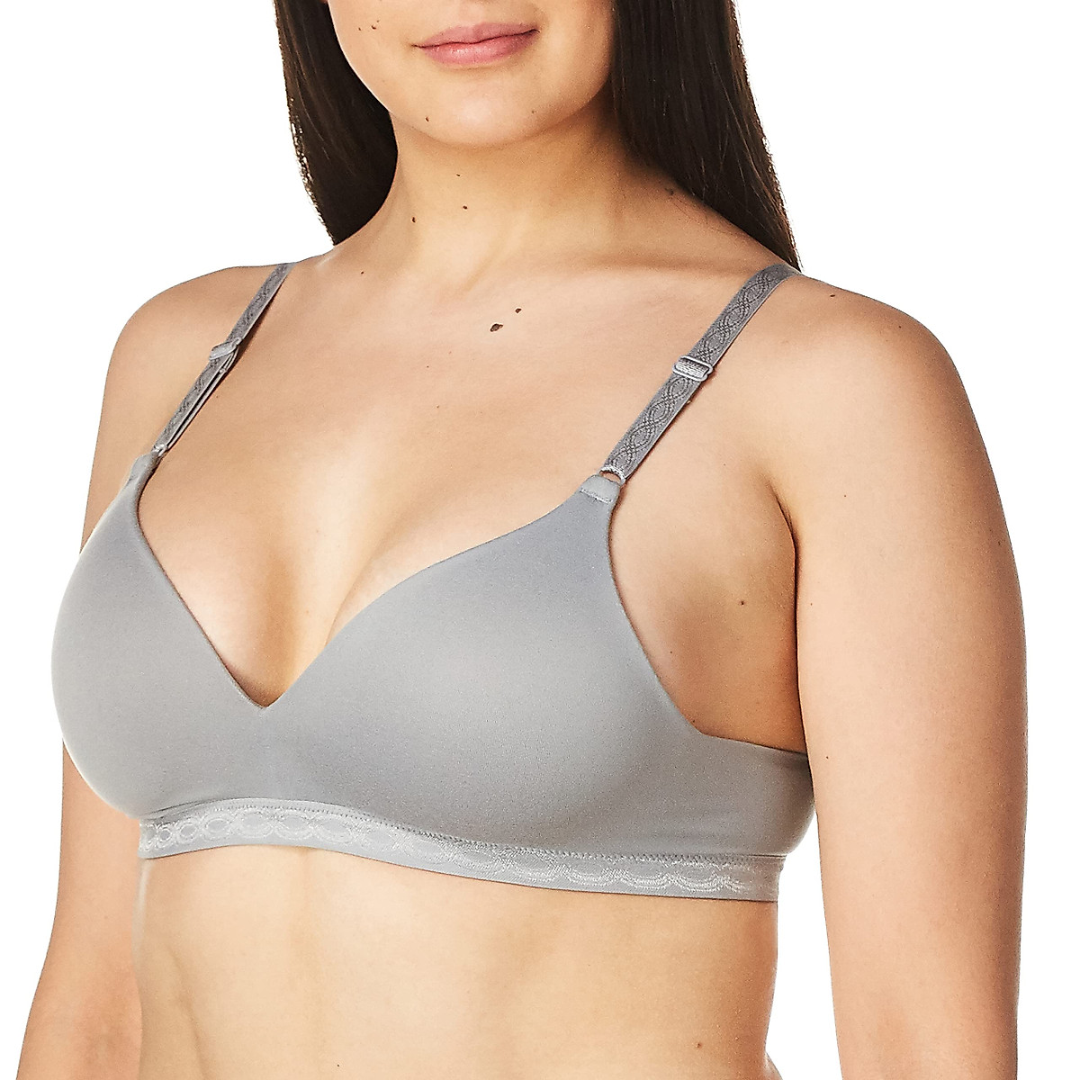 Warner's Women's Blissful Benefits Super Soft Wireless Lightly Lined Comfort Bra RM1691W, Graphite Gray, 38C