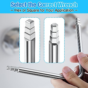 Enhon Faucet Seat Wrench, Compatible with Danco 80439 Faucet Removal Tool, For Use to Install Faucet Compression Seats, Hex or Square Steel Faucet Seats Tool, 2 Sided Wrench Configuration