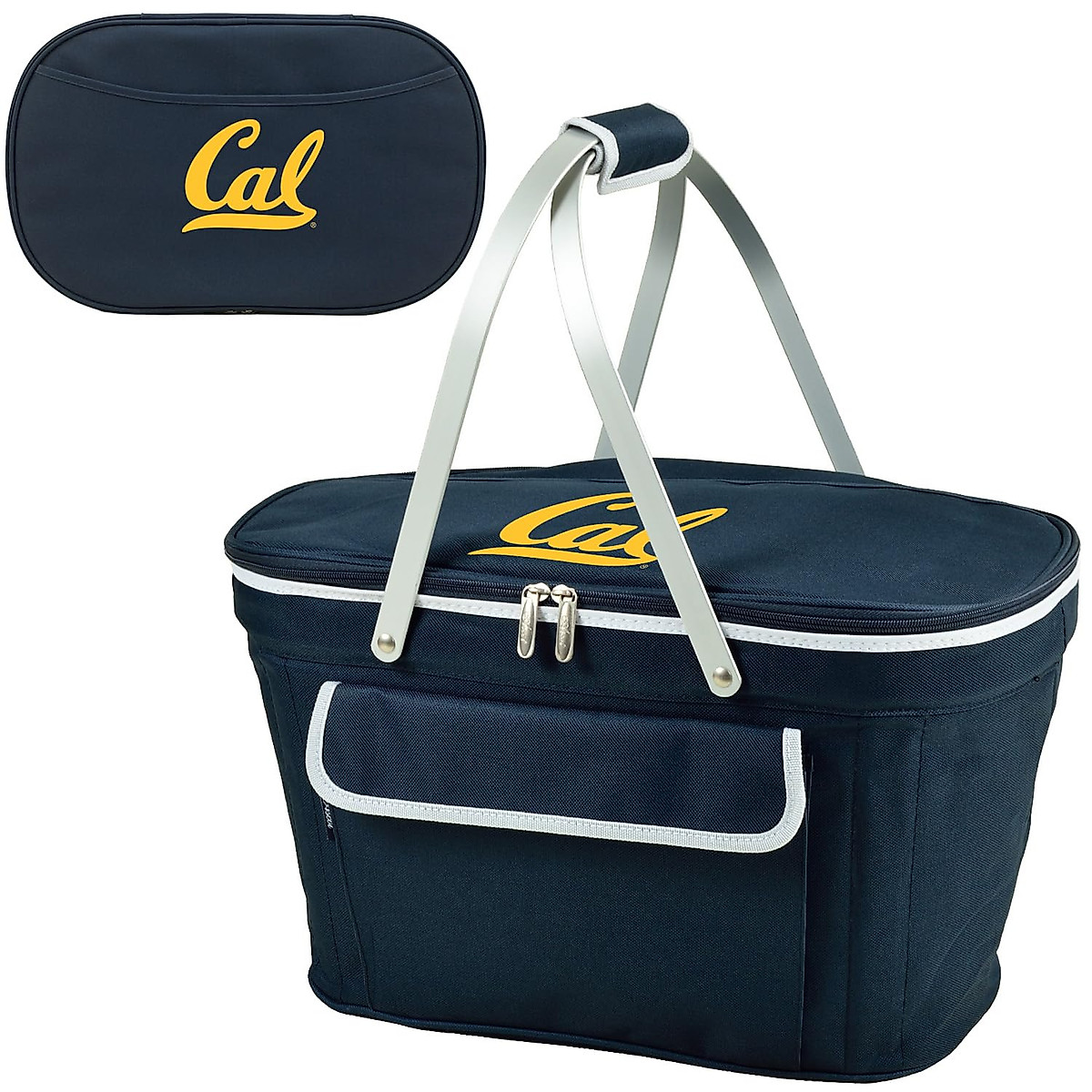 California Berkeley University Licensed Golden Bears Patented Insulated Folding Picnic Basket Cooler- Designed & Quality Approved in The USA