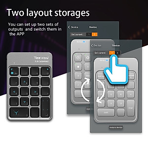 YESWORD X-20, Wireless Customizable Keyboard for Digital Drawing, Graphic Design, Photo Editing, Gaming, Office Work. Compatible with iPad/iOS/Mac/Android/PC