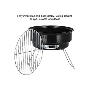 Mokernali Round Barbecue Grill, Portable Mini BBQ Grill Iron Charcoal Grill for Outdoor Cooking BBQ Camping Grill Coal Kettle Grill