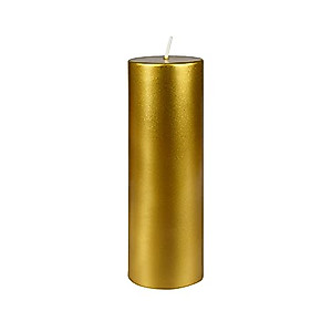 Zest Candle Pillar Candle, 2 by 6-Inch, Metallic Bronze Gold