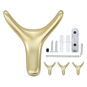Towel Hooks Gold Cow Head Coat Hooks for Wall Hanging Heavy Duty Ornament Hooks Hats Bags Storage Hook Clothing Hooks for Bathroom Bedroom Kitchen Hotel 4 Pcs (Gold)