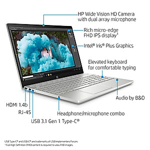 HP Pavilion 15.6 inches FHD 1920x1080 i7-1065G7 16GB 512GB SSD 15-cs3019nr (Renewed)