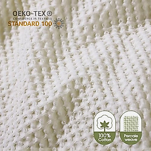 Grassix Waffle Weave Duvet Cover Queen Size 100% Cotton Duvet Cover Set with Zipper Closure Soft Breathable Textured Bedding Set for All Seasons, Comforter Cover Cream White 90"x90"