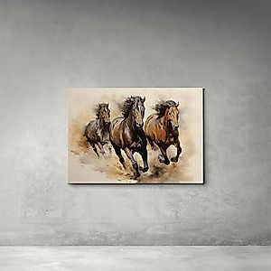 Majestic Black Stallion Galloping In The Clouds, Black Horse On Salt Flats, Canvas Print, Black Horse Print, Black Horse Wall Art