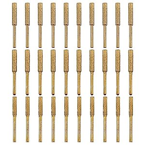 VILLCASE Burr Sharpener 30pcs Plated Titanium High Polishing Grinding Wheel Sharpener Mm File Wood Hardness Wheels Metal Diamond Gold Chainsaw Sharpening Bits Stone Useful Tools Practical Files Chain
