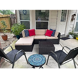 Lmeison Patio Chair Cushions 19 x 19 inch Waterproof Outdoor Chair Cushions Set of 2 Fade Resistant Outdoor Cushions for Patio Furniture Outdoor Seat Cushion for Garden Sofa Couch Chair, Taupe