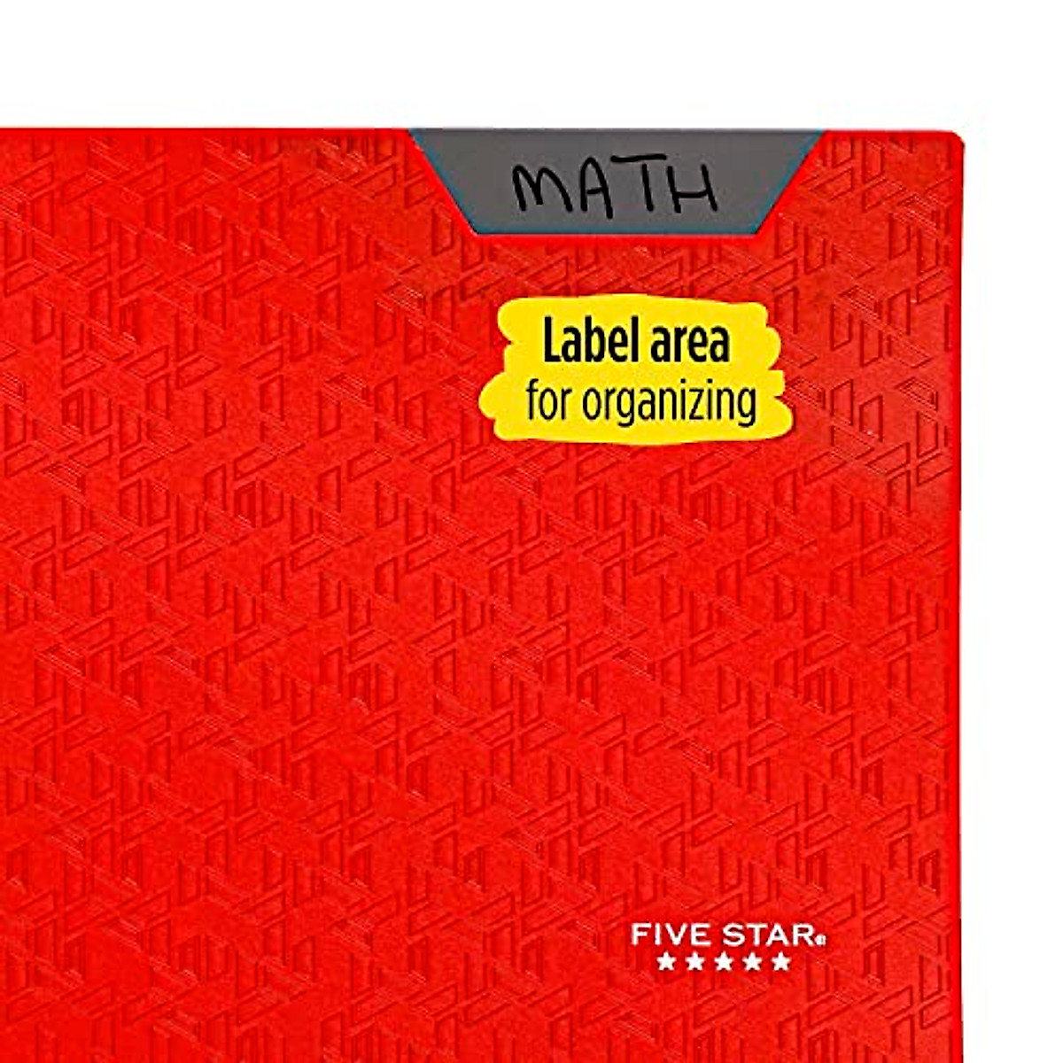 Five Star 2-Pocket Folder, Plastic Folders with Stay-Put Tabs, Fits 3-Ring Binder, Holds 8-1/2” x 11" Paper, Writable Label, Assorted Colors (38065), 4 Count (Pack of 1)