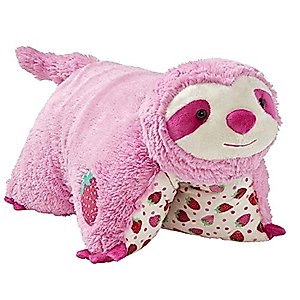 Pillow Pets 18” Sweet Scented Strawberry Sloth Stuffed Animal Plush Toy, Multicolor