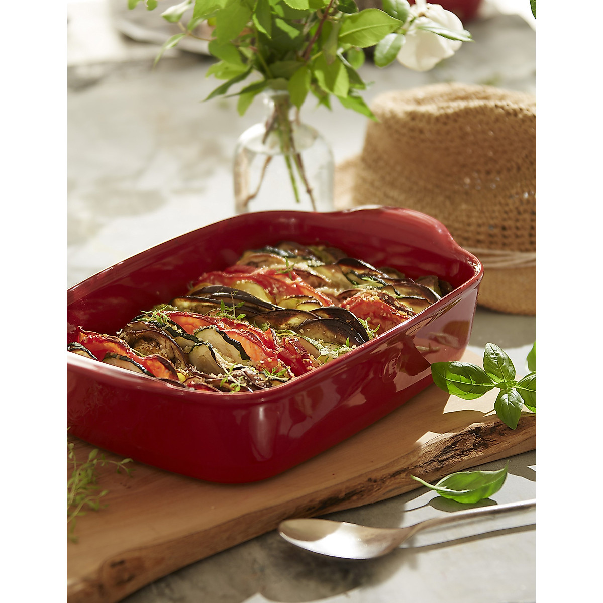 Emile Henry France Ovenware Ultime Rectangular Baking Dish, 11.4 x 7.5, Burgundy,349650