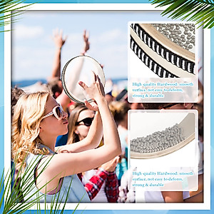 2 Pieces Wave Bead Hand Drum Sea Sound Drum Percussion Wave Drum with Hardwood Shell Ocean Sound Drum Musical Instrument Percussion for Home Supplies(8 Inch, 10 Inch)