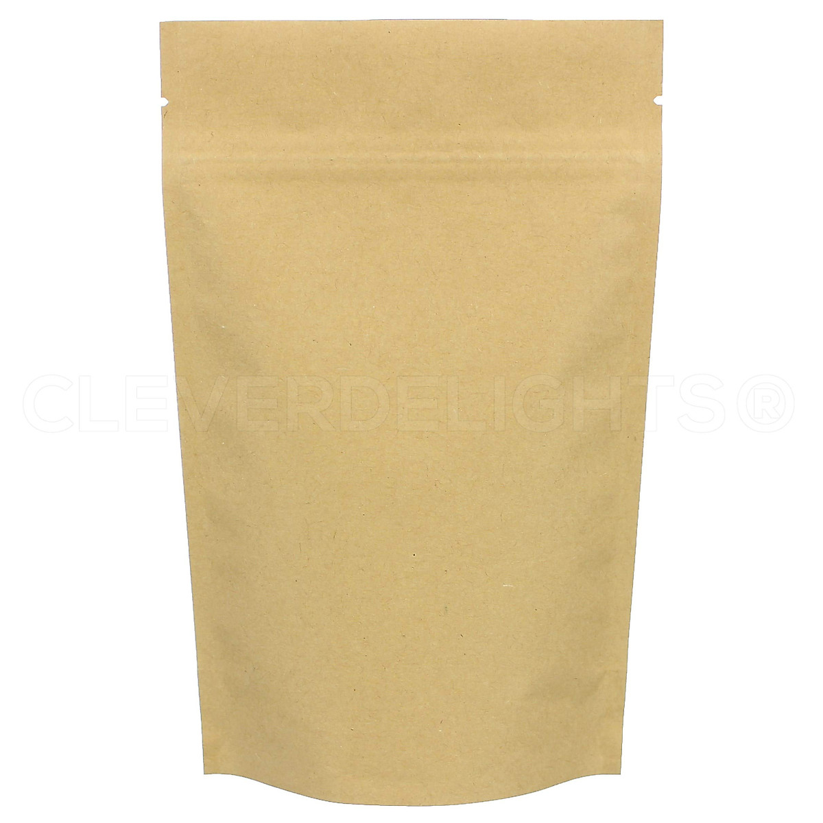 CleverDelights Kraft Stand Up Pouches - 4oz - 100 Pack - 5" x 8" x 2.5" - Resealable Bag