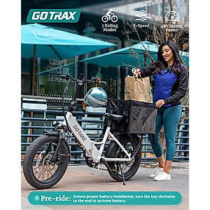 Gotrax F2 20" Folding Electric Bike with 55 Miles (Pedal-assist1) by 48V Battery, 20Mph Power by 500W, LCD Display and 5 Pedal-Assist Levels, 7-Speed&Front Shock Absorber for Off-Road Bicycle White