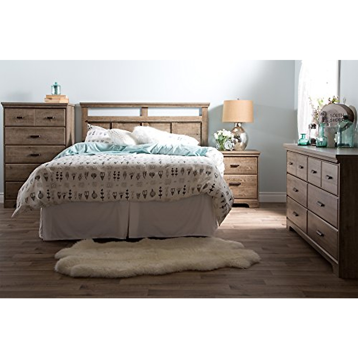 South Shore Versa 6-Drawer Double Dresser, Weathered Oak