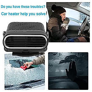 Arecwy Car Heater, 2 in 1 12V 120W Auto Car Windshield Heater Cooling Fan Auto Defogger 360 Degree Rotatable Heating Defrost