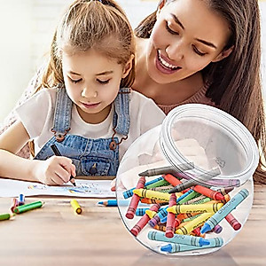 TOPZEA 3 Pack Candy Jars with Lids, 46 Oz Plastic Candy Jar with Lid Clear Cookie Container Sweet Jar Wide Mouth Opening Kitchen Countertop Jars for Candies, Jelly Beans, Cookies, Cereal Snack Storage