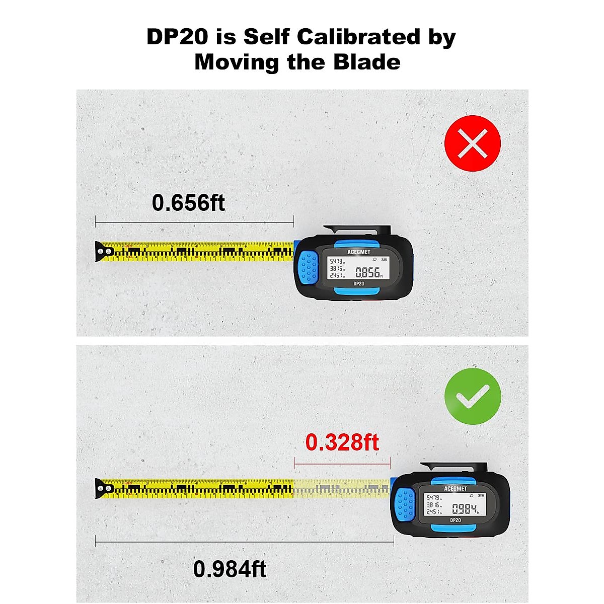 3-in-1 Digital Laser Tape Measure, ACEGMET 131Ft Laser Measurement Tool & 16Ft Measuring Tape with Digital Screen, Ft/Ft+in/in/M Unit Switching and Pythagorean Mode, Measure Distance, Area and Volume