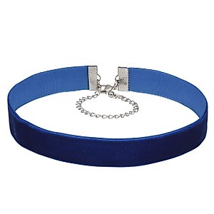 COIRIS 1.6cm 20pcs Royal Blue Velvet Chokers Vintage Necklace for Women with Extension (XL-1002-5)